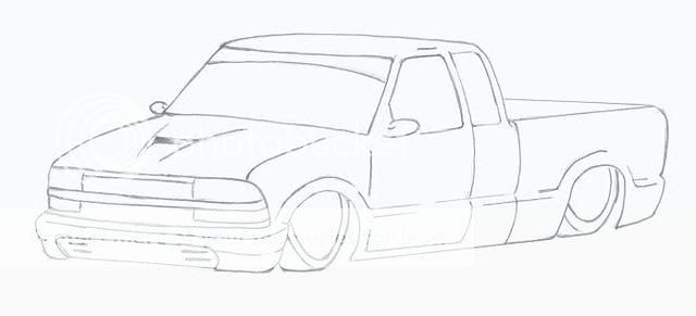 Custom Chevy S10 Drawing Coloring Pages